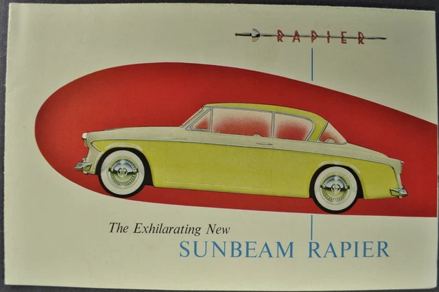 1956 SUNBEAM RAPIER Sales Brochure Folder Hardtop Coupe Excellent ...