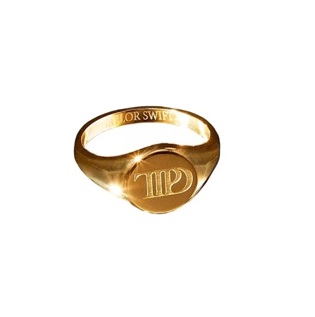 TAYLOR SWIFT THE Tortured Poets Department Size 6 Gold Plated Ring TTPD ...