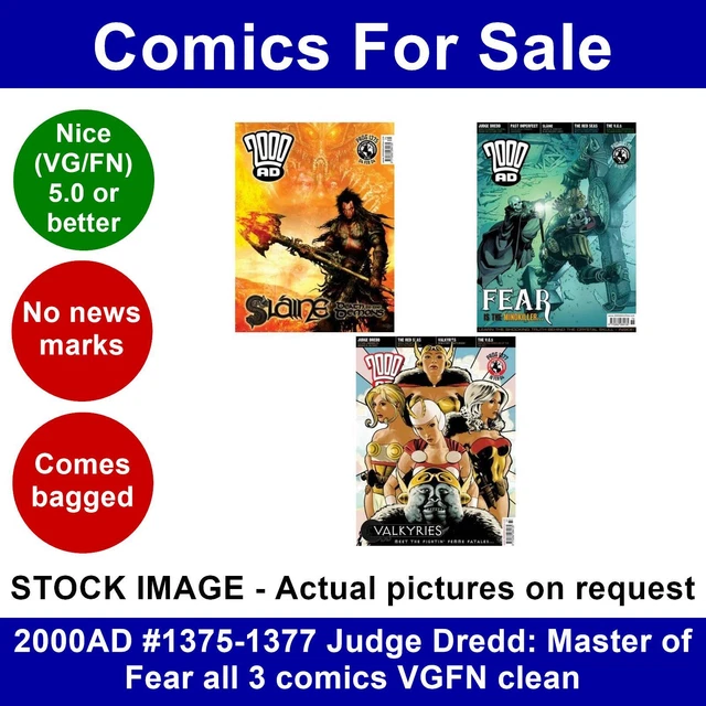 2000AD #1375-1377 JUDGE Dredd: Master of Fear all 3 comics VGFN clean ...