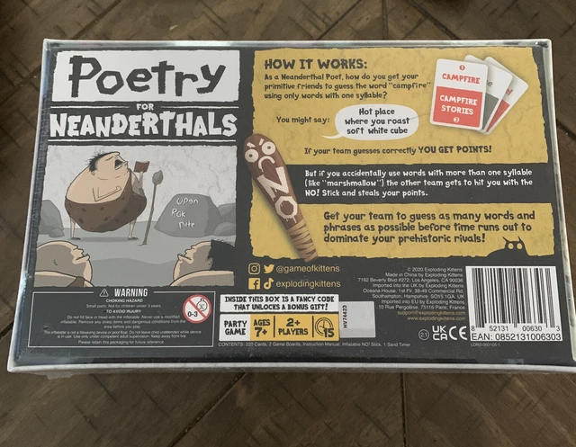 EXPLODING KITTENS POETRY for Neanderthals Word Card Game New In Wrapper ...
