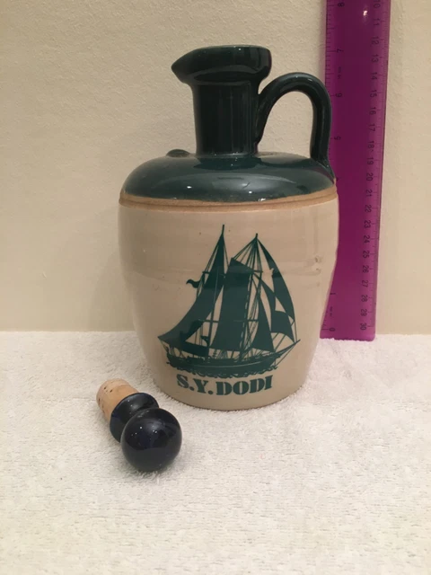 RARE VINTAGE STONEWARE Whiskey Flagon - S Y Dodi 8 Years Old £37.10 ...