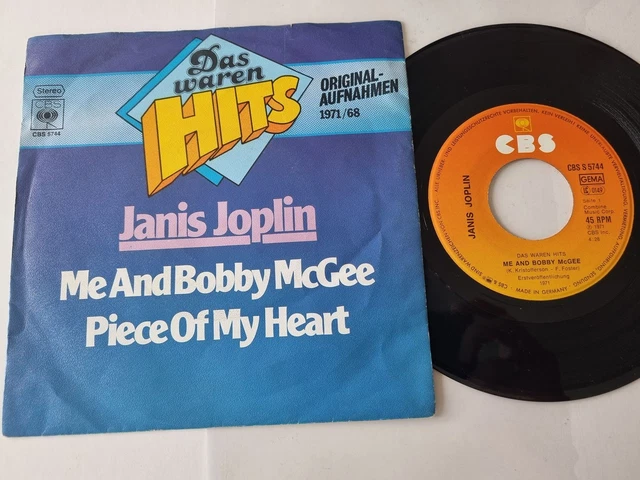 JANIS JOPLIN - Me and Bobby McGee/ Piece of my heart 7'' Vinyl Germany ...