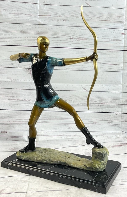 Sensual Erotic Male Apollo Archer Bow Arrow Bronze Marble Statue Music God Sale Eur 27914