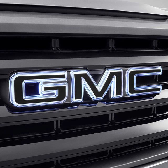 2019-2022 GMC SIERRA Illuminated Front Grille Emblem 84741559 Black OEM ...