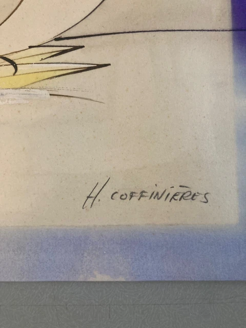 BEAUTIFUL DRAWING HERVE Coffinieres Funny Boat Sea Catamaran Water 1980 ...