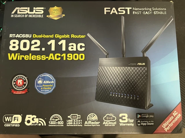 ASUS RT-AC68U AC1900 Dual Band ADSL2+ VDSL Wireless Router $100.00 ...
