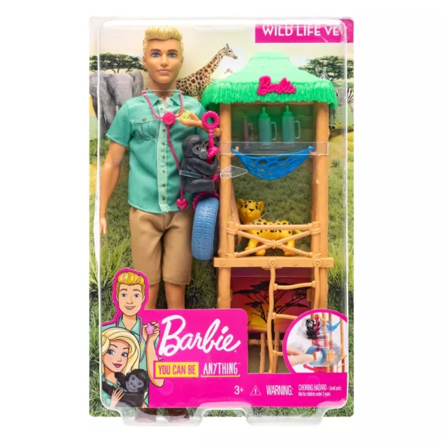 BARBIE CAREERS - Ken Doll WILDLIFE VET Playset w/ Accessories by Mattel ...