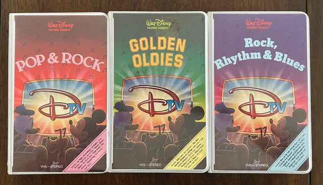 WALT DISNEY HOME Video DTV (VHS,1984) Lot Of 3 Pop , Rock , Oldies ...