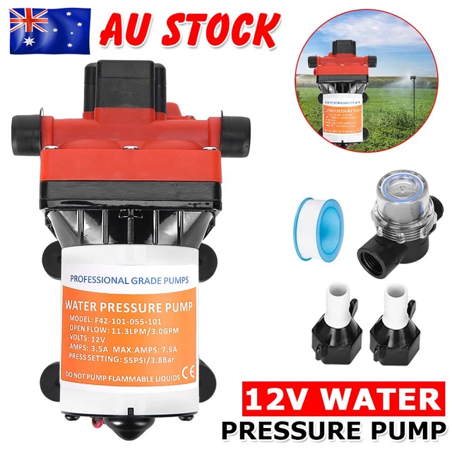 12V WATER PUMP Diaphragm Self-Priming Caravan Camp Boat RV 55PSI High ...