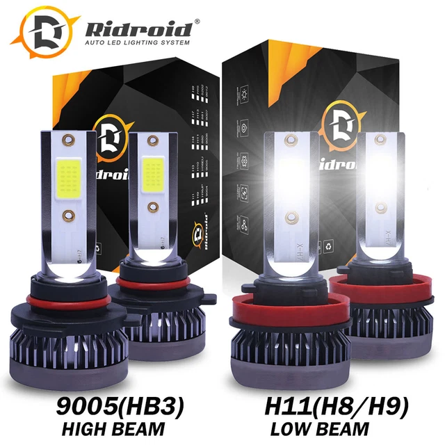 4X 9005+H11 LED Headlight Combo High Low Beam Bulbs Kit Super White Bright Lamps $21.50 ...