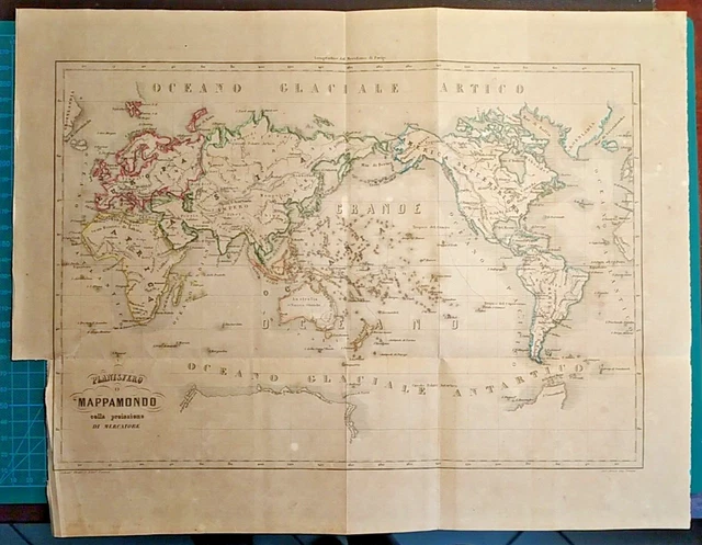 ANTIQUE 1864 MARKET Projection Planisphere Map £69.86 - PicClick UK