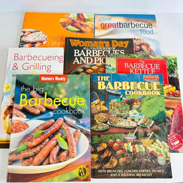 7 X BARBECUE BBQ Cookbook Book Bulk Lot Recipes Grilling Weber Kettle $36.99 - PicClick AU