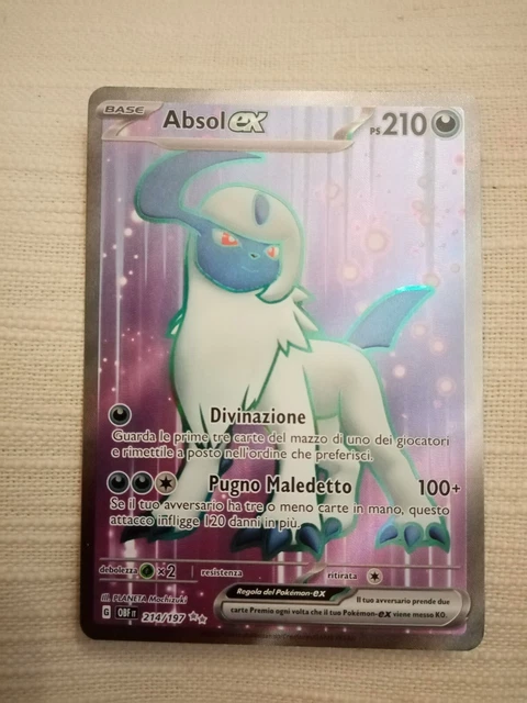 CARTE POKEMON ABSOL Ex Full Art 214/197 Ossidiana Infuocata in italiano ...