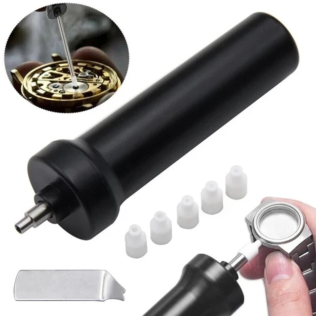 FOR WATCH GLASS Removal Tool Set with Air Pressure Pump and 5 Fittings ...