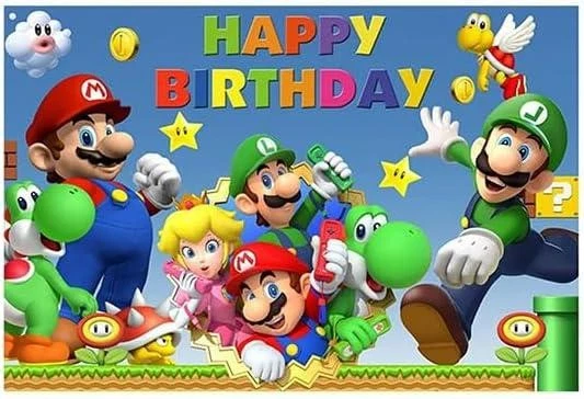 PRINCESS PEACH MARIO Bros Backdrop Decoration for Parties, Birthdays ...