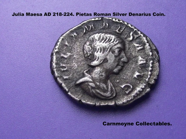 JULIA MAESA AD218 -224.Pietas Moneta Argento Romano Denario. AH6934 ...