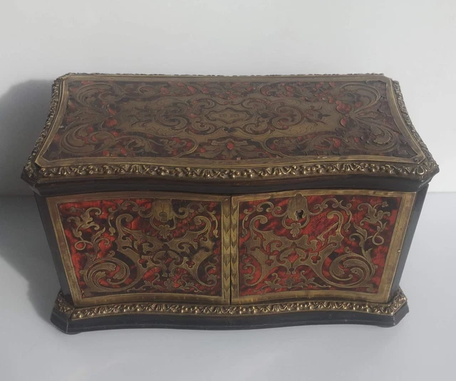 VERVELLE PARIS - Superbe coffret à thé NIII en marqueterie Boulle ...