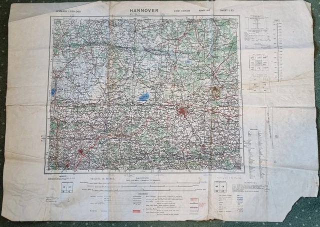 MAP OF HANNOVER, Germany In Wwii; Historic Map, 1943; Custom Print £29. ...