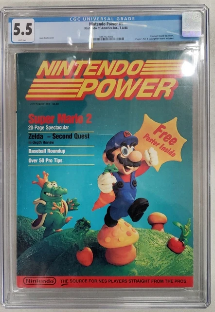 NINTENDO POWER MAGAZINE Issue 1 Super Mario 2 1988 complete CGC 5.5 ...