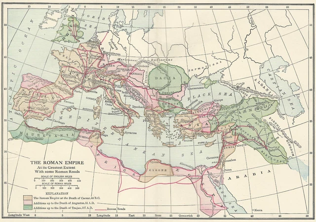 Roman empire map at its greatest extent