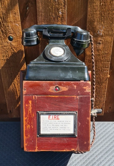GPO NO81 MK4 FIRE TELEPHONE Auto Bakerlite Complete Wall Mounted ...
