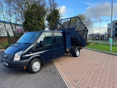 FORD TRANSIT CREW cab cage tipper 2.2 100 t350 rwd 2014 (14) reg no vat ...
