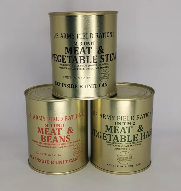 LOT DE 3 Reproduction de Ration C pleine us ww2 wwii gi EUR 33,00 ...