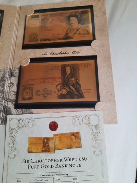 GREAT BRITISH ICONS Collectable Gold British Bank Notes, impeccable ...