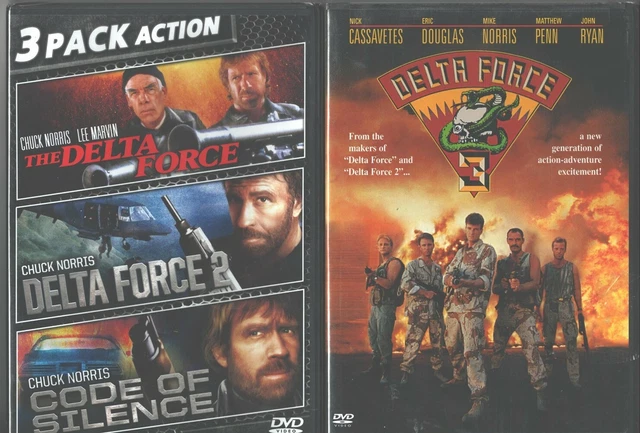 DELTA FORCE 1-2-3: Chuck Norris- Nick Cassavettes+ Code of Silence- NEW ...