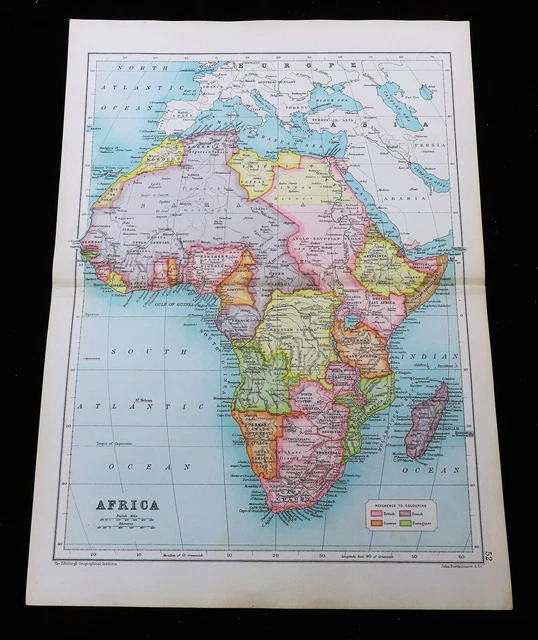 ANTIQUE MAP OF South Africa European Colonial Territory Colonies FRENCH ...