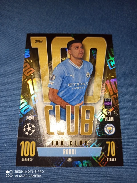 MATCH ATTAX 23/24 Rodri 100 Club Champions League #485 Manchester City ...