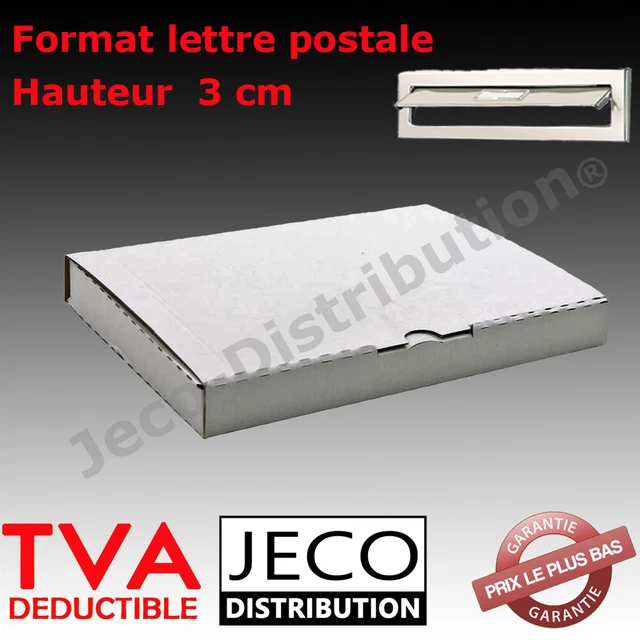 BOITE POSTALE EXTRA plate carton blanche 255x190x30mm expédition lettre ...