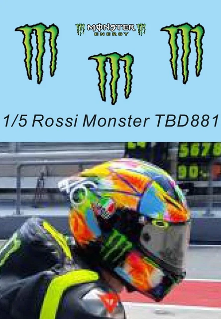 1/5 MONSTER AUTOCOLLANTS pour casque Valentino Rossi Casque Autocollant ...