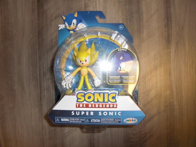 BENDABLE SUPER SONIC w/ sonic spinnable disc Sonic the Hedgehog Jakks ...
