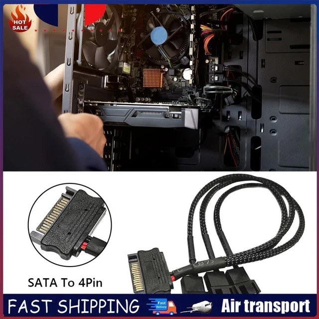 # SATA POWER Cable PC Cooling Fan Splitter Hub Converter (SATA to ...