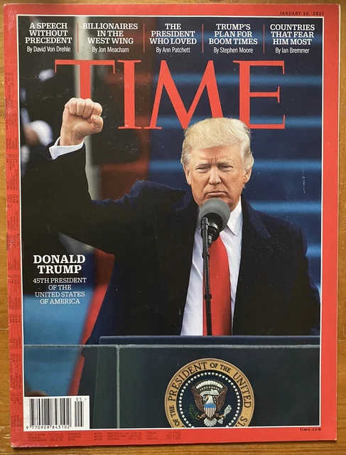 TIME MAGAZINE 2017 Donald Trump 45th President US MAGA NO MAIL LABEL ...