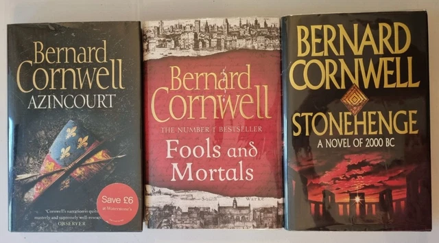 BERNARD CORNWELL 3 x Book Bundle Stonehedge Azincourt Fools and Mortals Hardback EUR 8,85 ...