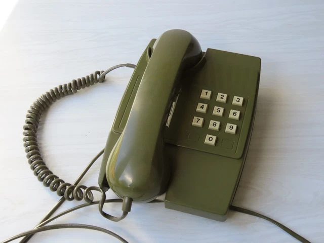 VINTAGE &STATESMAN& TELEPHONE 1980's BT Olive Green Pushbutton model ...