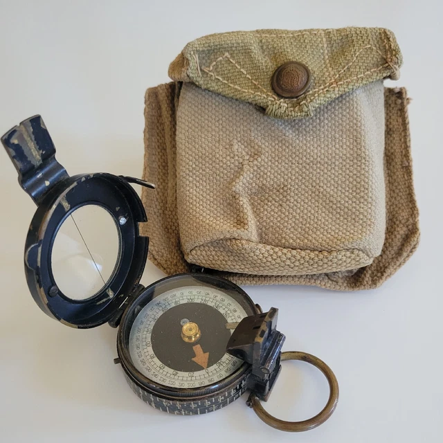 WW2 1943 MKIII Marching Compass In 1937 Webbing Case Wwii British Army ...