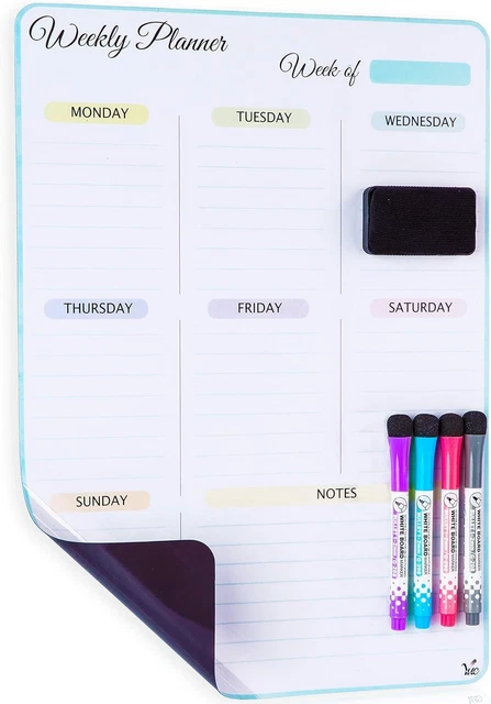 17X12 STAIN RESISTANT Magnetic Dry Erase Board for Busy Families ...