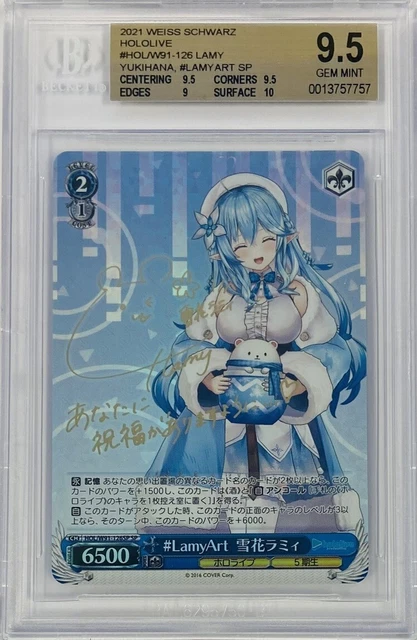 HOLOLIVE BLANCHE NOIRE Lamy Yukihana HOL/W91-126SP feuille signée BGS 9 ...
