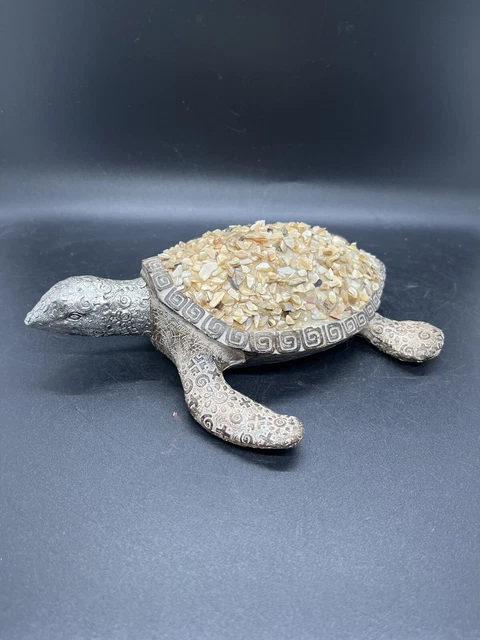 GREEK KEY SEA Turtle Crushed Abalone Shell Figurine $38.00 - PicClick