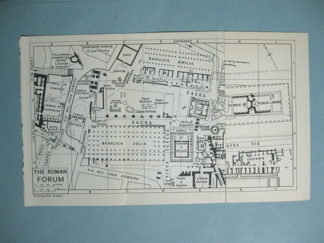 MAPPA ANTICA CARTA Pianta Foro Romano The Imperial Fora 1939 EUR 5,00 ...