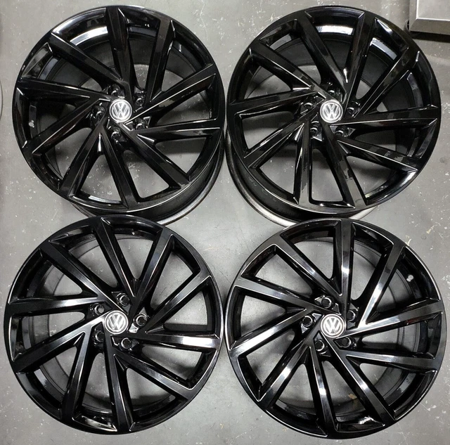 VW GOLF R 19x8 Wheels Rims OEM 5G0601025DBFZZ 70053 GLOSS BLACK ...