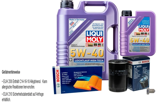 BOSCH INSPECTION SET 6l Liqui Moly Bon fonctionnement High Tech 5W-40 pour EUR 95,58 - PicClick FR