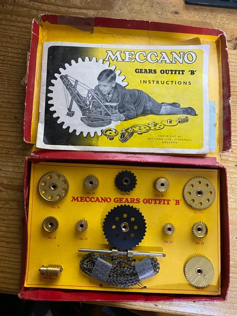 MECCANO GEARS OUTFIT B - Boxed But Box Tatty £39.00 - PicClick UK