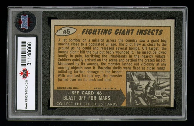 1962 MARS ATTACKS 45 Insectes Géants Combattant Ksa 8 Carte Topps ...