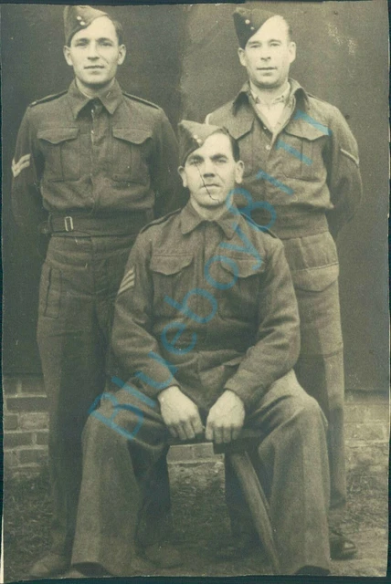 WW2 BRITISH PRISONER'S Of War POW's 3 NCO's Group Photo Stalag XXI D ...