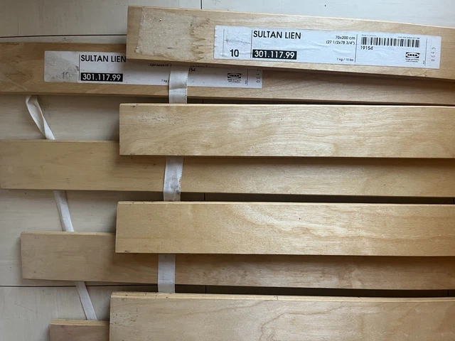 IKEA SULTAN LIEN Wooden Bed Slats - 2 x (70x 200cm) 301.117.99, SE16 £26.68 - PicClick UK