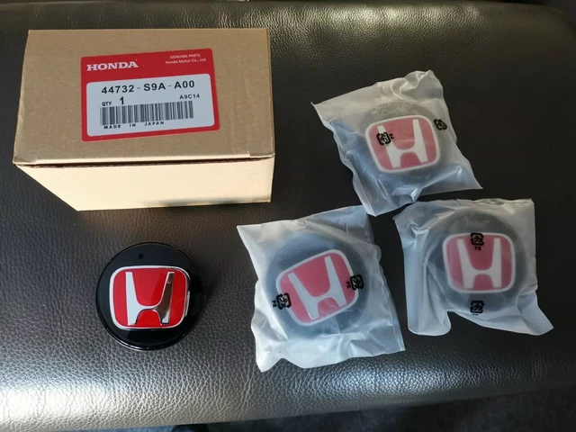 4 X HONDA Civic Type R EP3 FN2 Black Red Chrome centre caps 67-68mm £23 ...